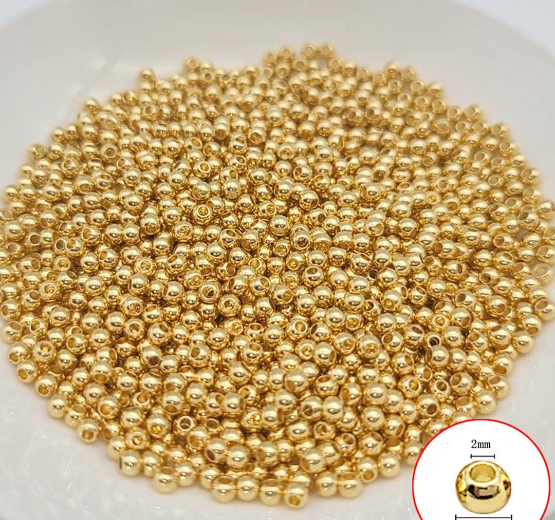 Bead 18k Gold Filled Tarnish Spacer Beads Multi Sizes Ball Bead for ...