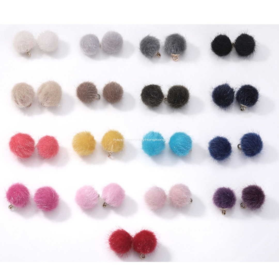 Plush Mini Pom Poms Balls Craft Diy 14x17mm Gold Jumpring Handmade DIY ...