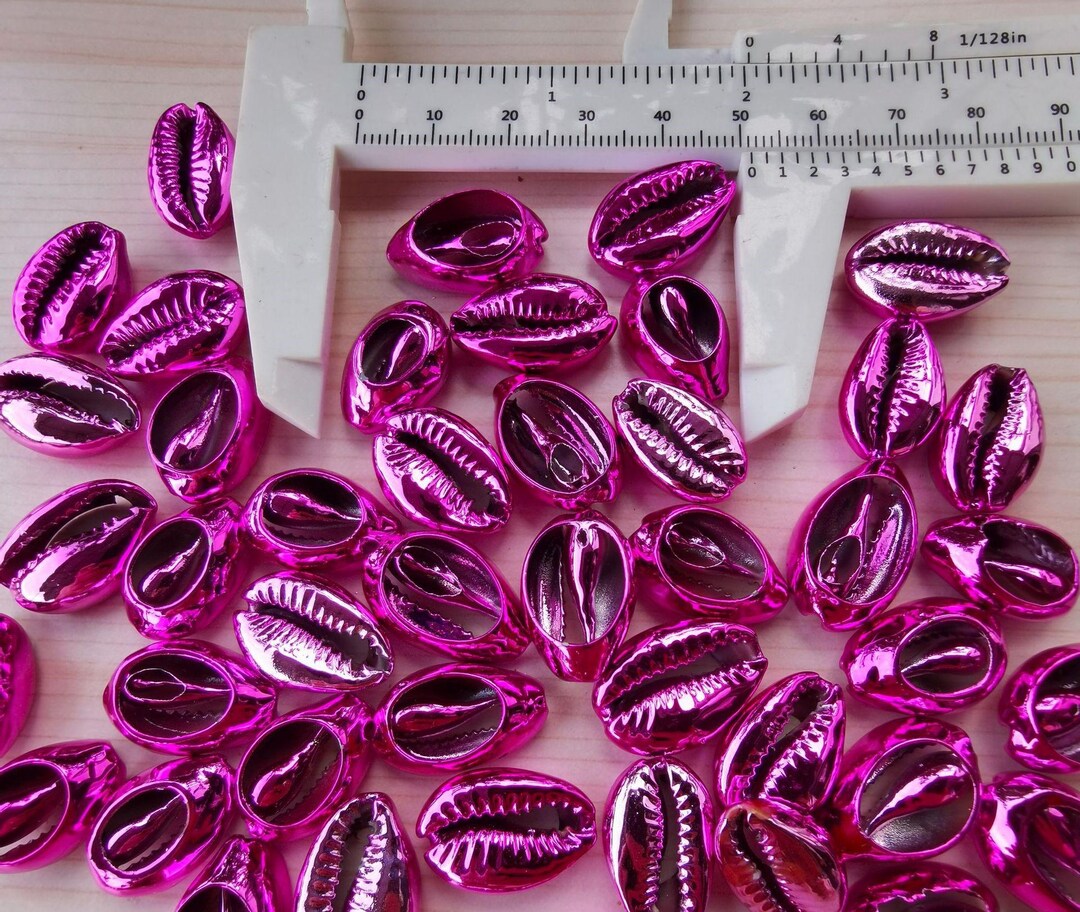 Pink Natural Real Shell Green Plated Charm Charm Snail Shell Cowrie ...