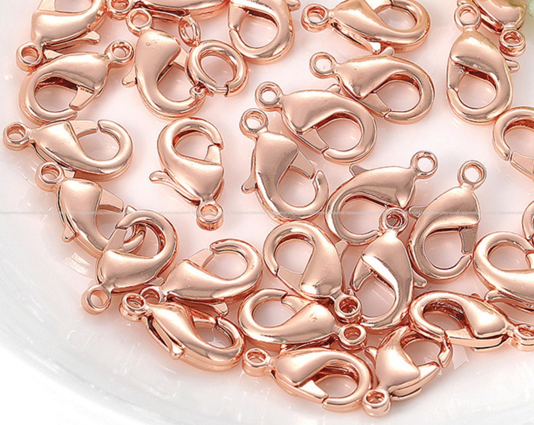 Cierres de loster de oro rosa 6x10mm Chapado en oro rosa Garra de ...