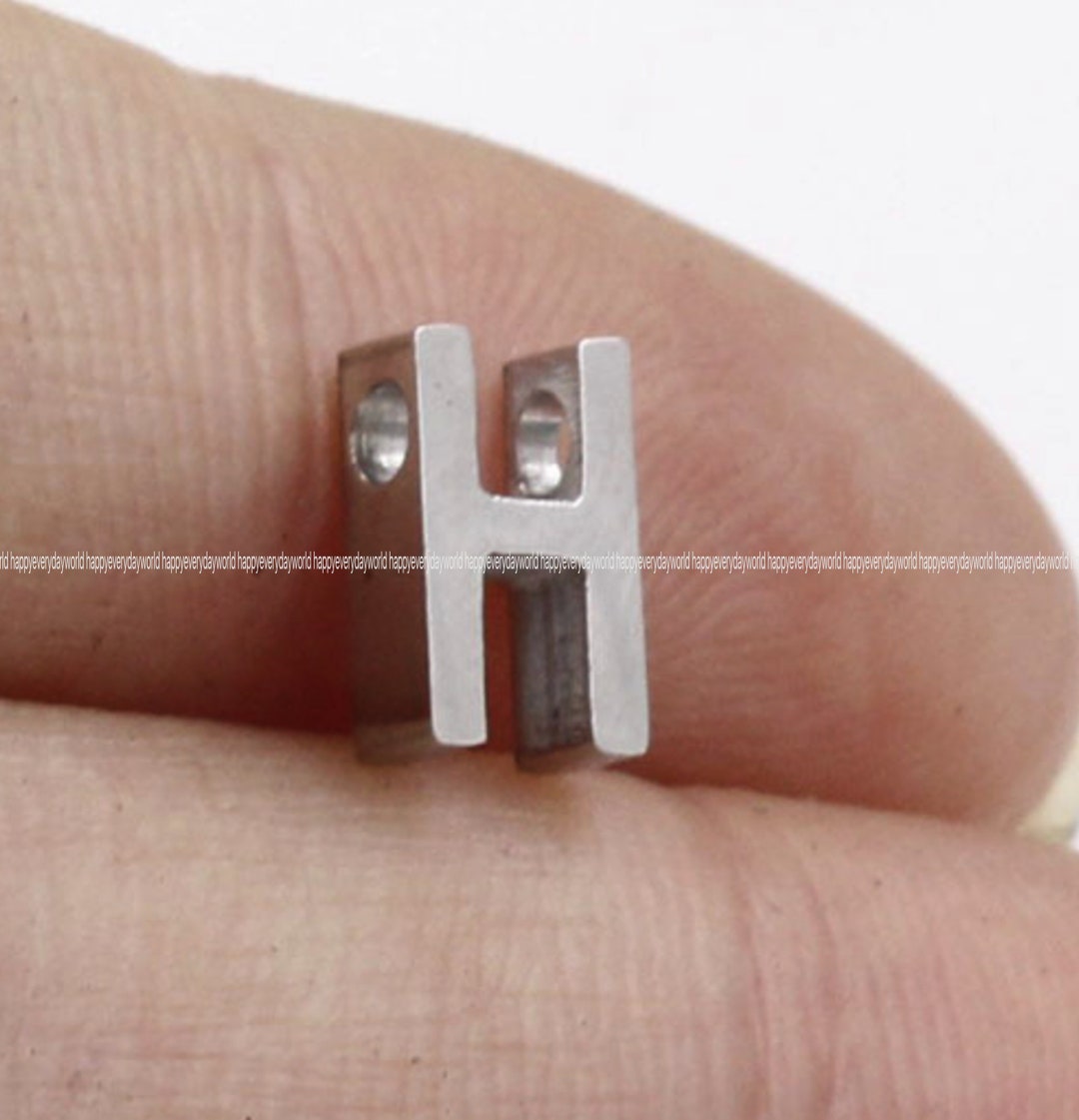 H-letter Pendant Stainless Steel Alphabet Initial Necklace Upper Case ...
