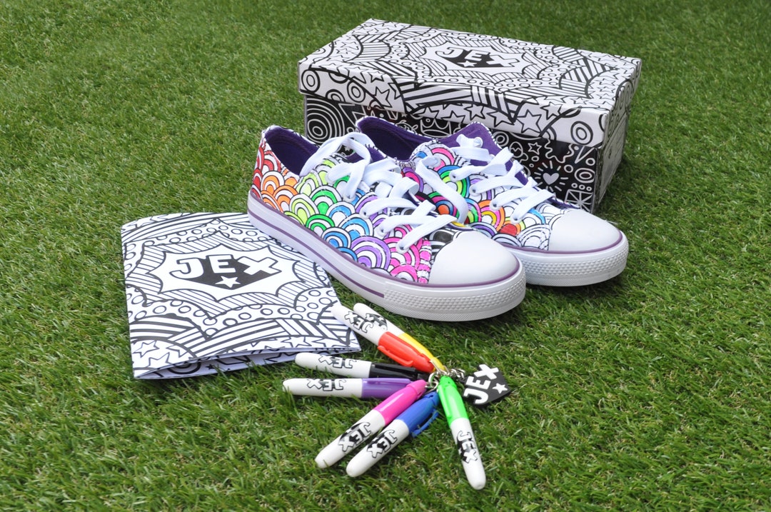 Children's Colour-in Trainer - Infinite Rainbows - Etsy UK