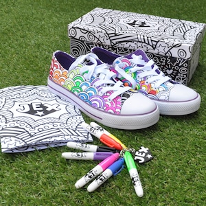 Children's Colour-in Trainer - Infinite Rainbows - Etsy UK