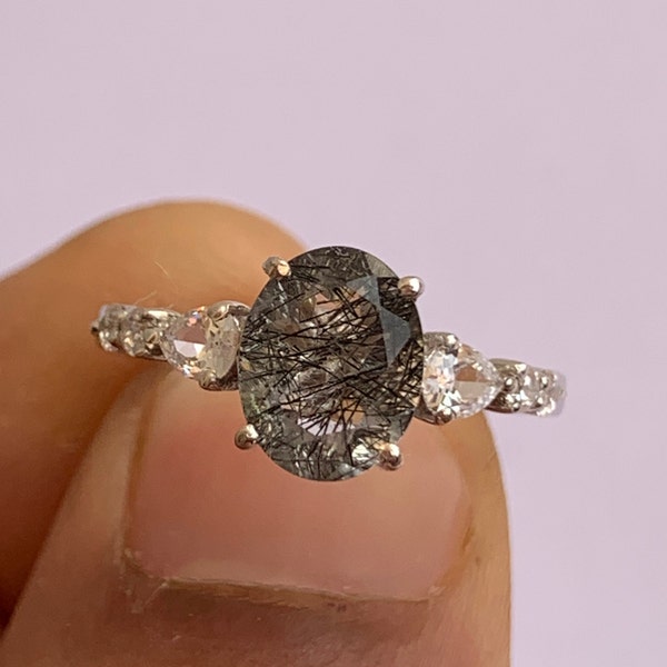 Rutilated Quartz Engagement Ring - Etsy