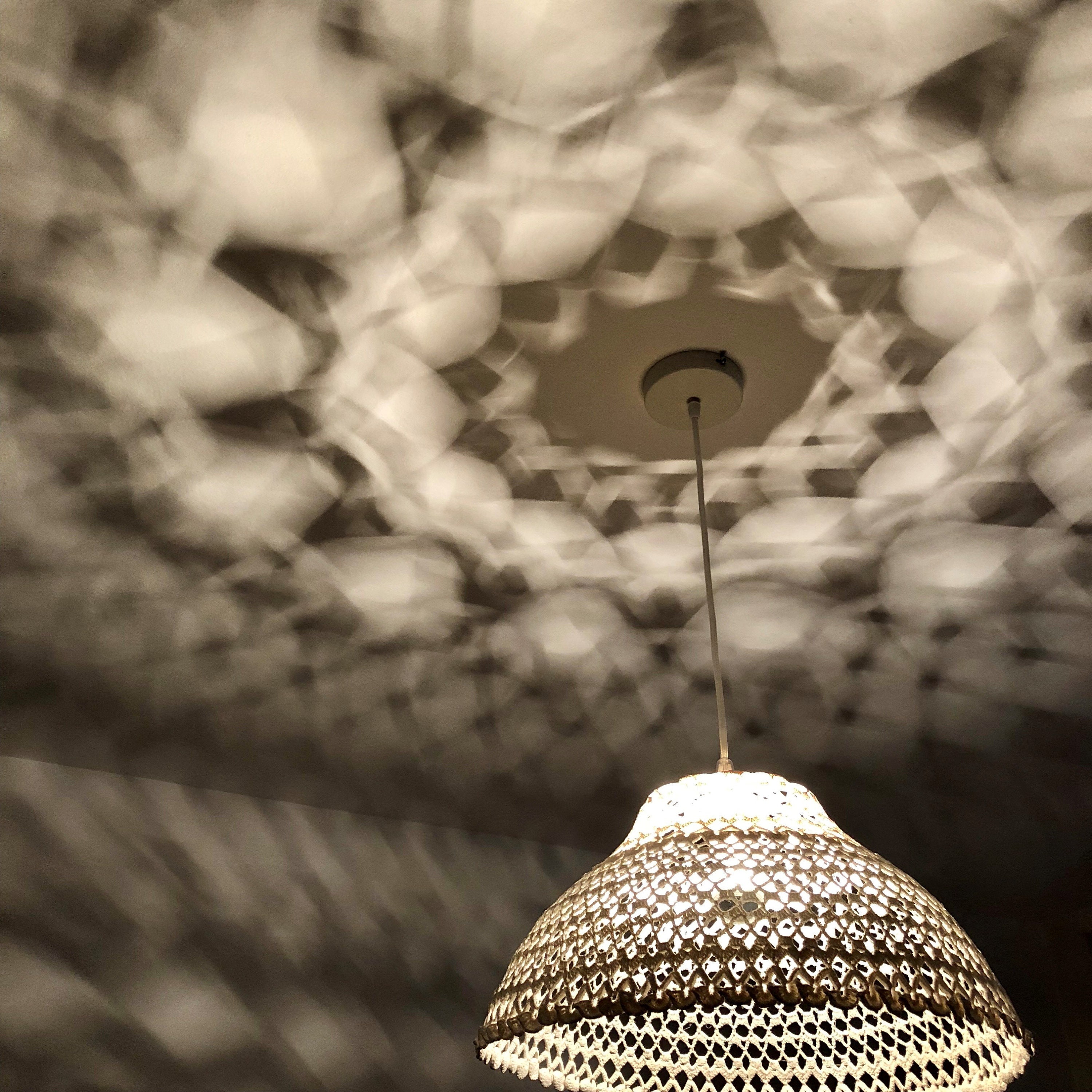 Lampshade Crochet, Boho Lamp, Hanging Lamp, Crochet, Ceiling Lamp ...