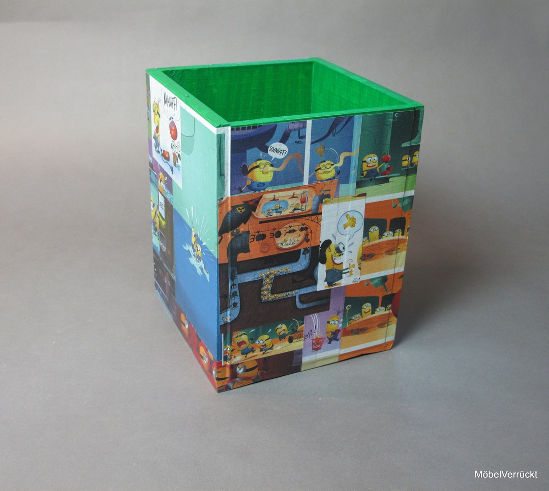 Colorful Wooden Box Minion Comic Minions Box Made of Wood Minion Comic ...
