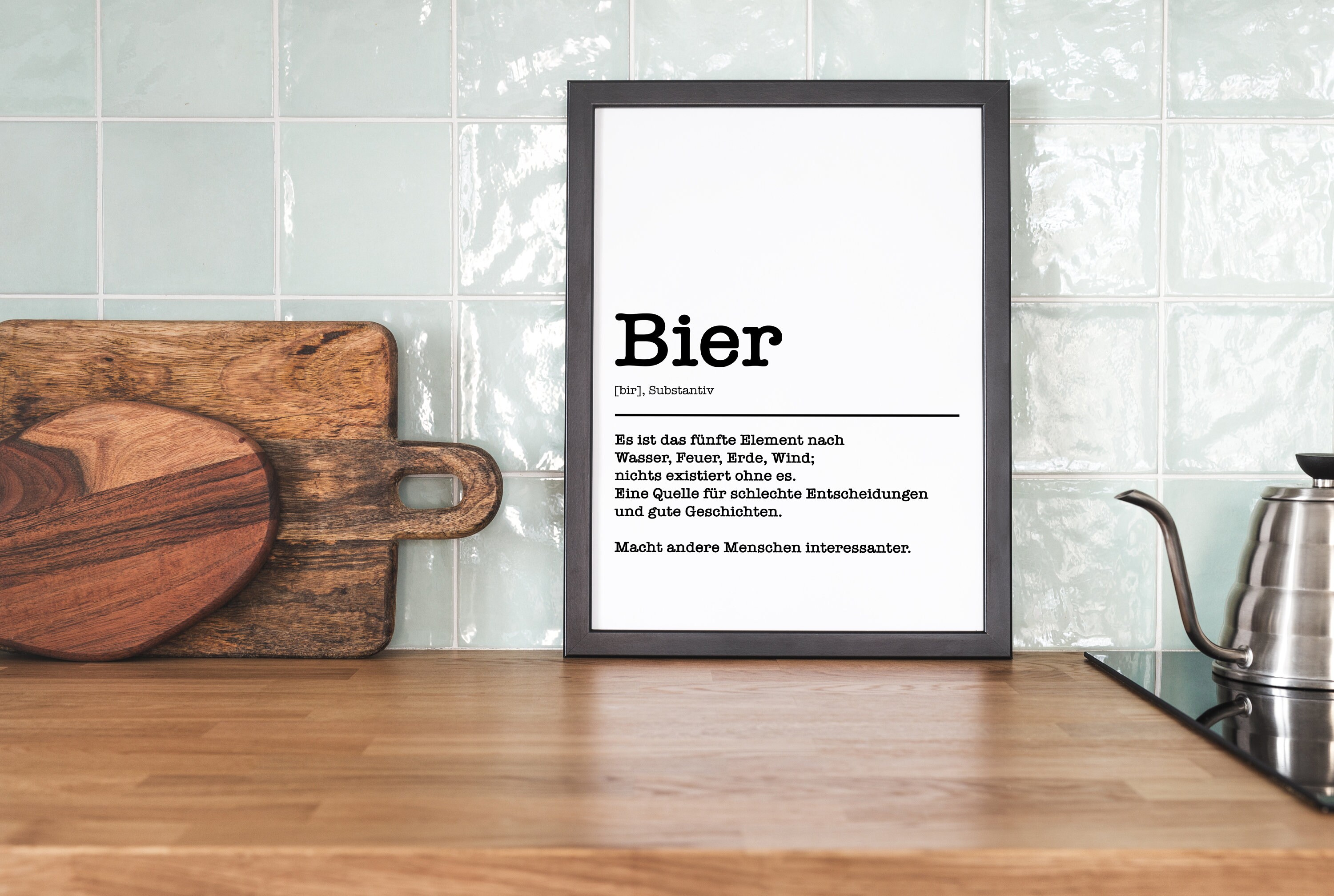 Poster "bier" | Küche | Deko | Geschenk | Definition | Minimalistisch ...