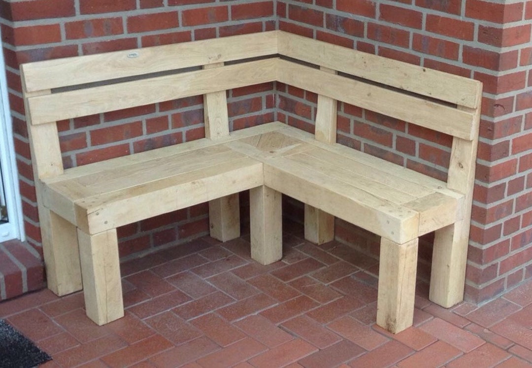 Rustic Oak Corner Bench by GREGOR-DESIGN - Etsy