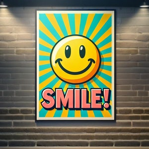 Smile Poster → Bold and Vibrant Wall Art for Positive and Cheerful Home ...