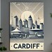 Cardiff Precisionism Skyline Poster - Precisionism Art, Cardiff Poster ...