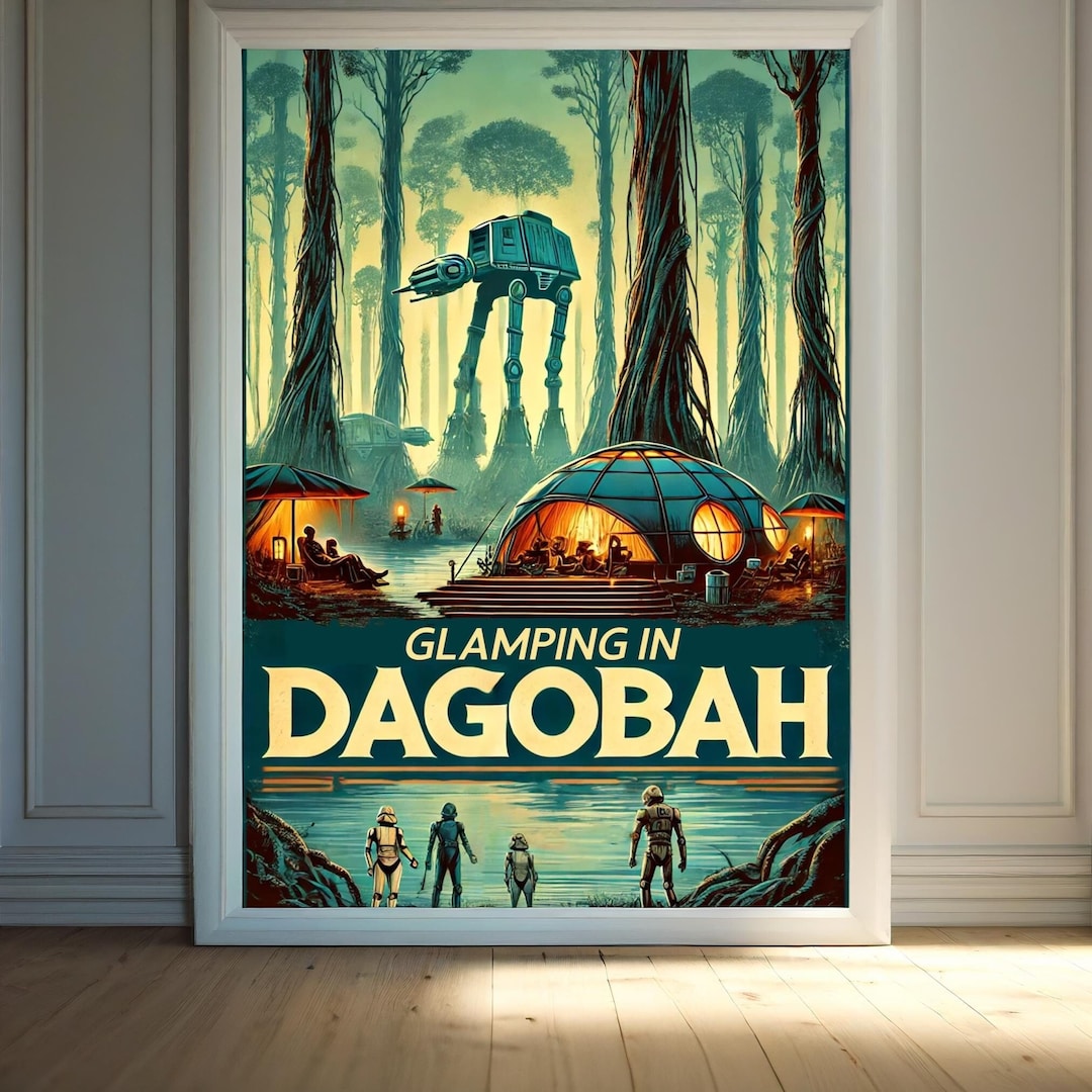 Glamping in Dagobah Star Wars Inspired Poster Galactic Adventure Art ...