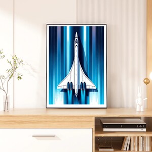 Aviation Poster Vintage Concorde Art British Airways Décor Airplane Wall Print Retro Aerospace ...