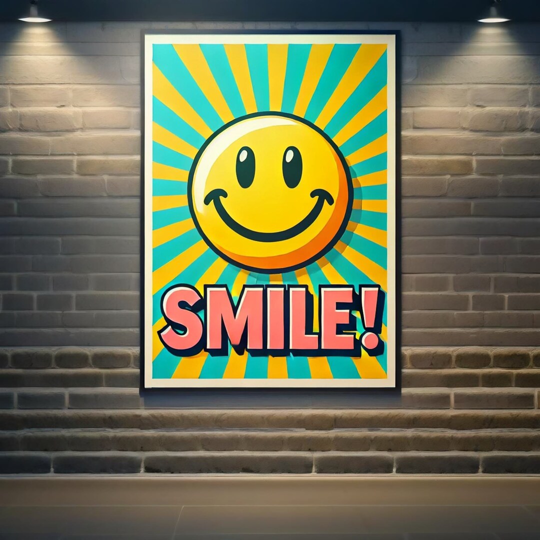 Smile Poster → Bold and Vibrant Wall Art for Positive and Cheerful Home ...