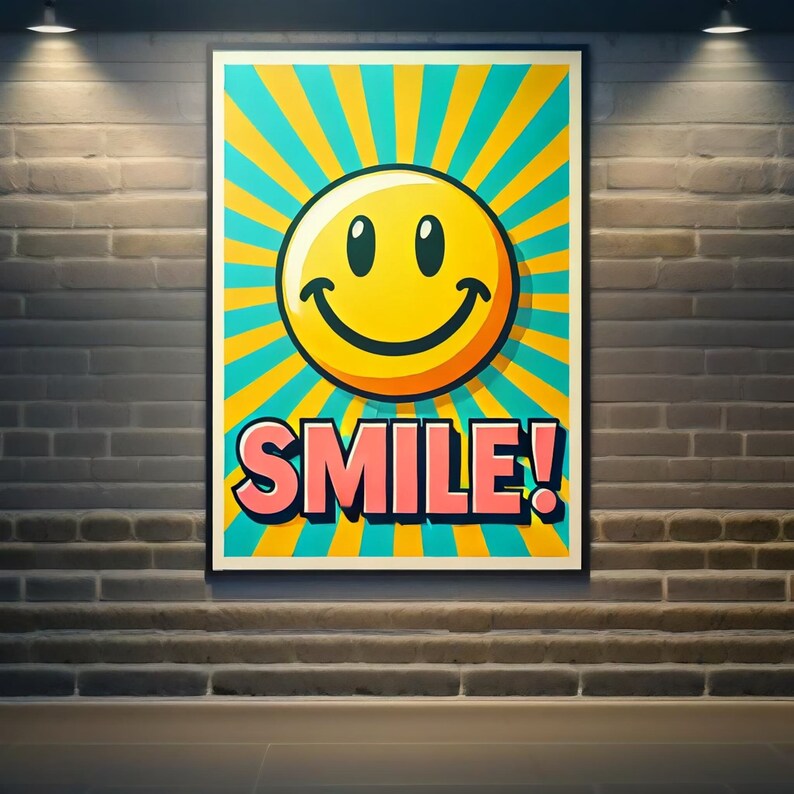 Smile Poster → Bold and Vibrant Wall Art for Positive and Cheerful Home ...