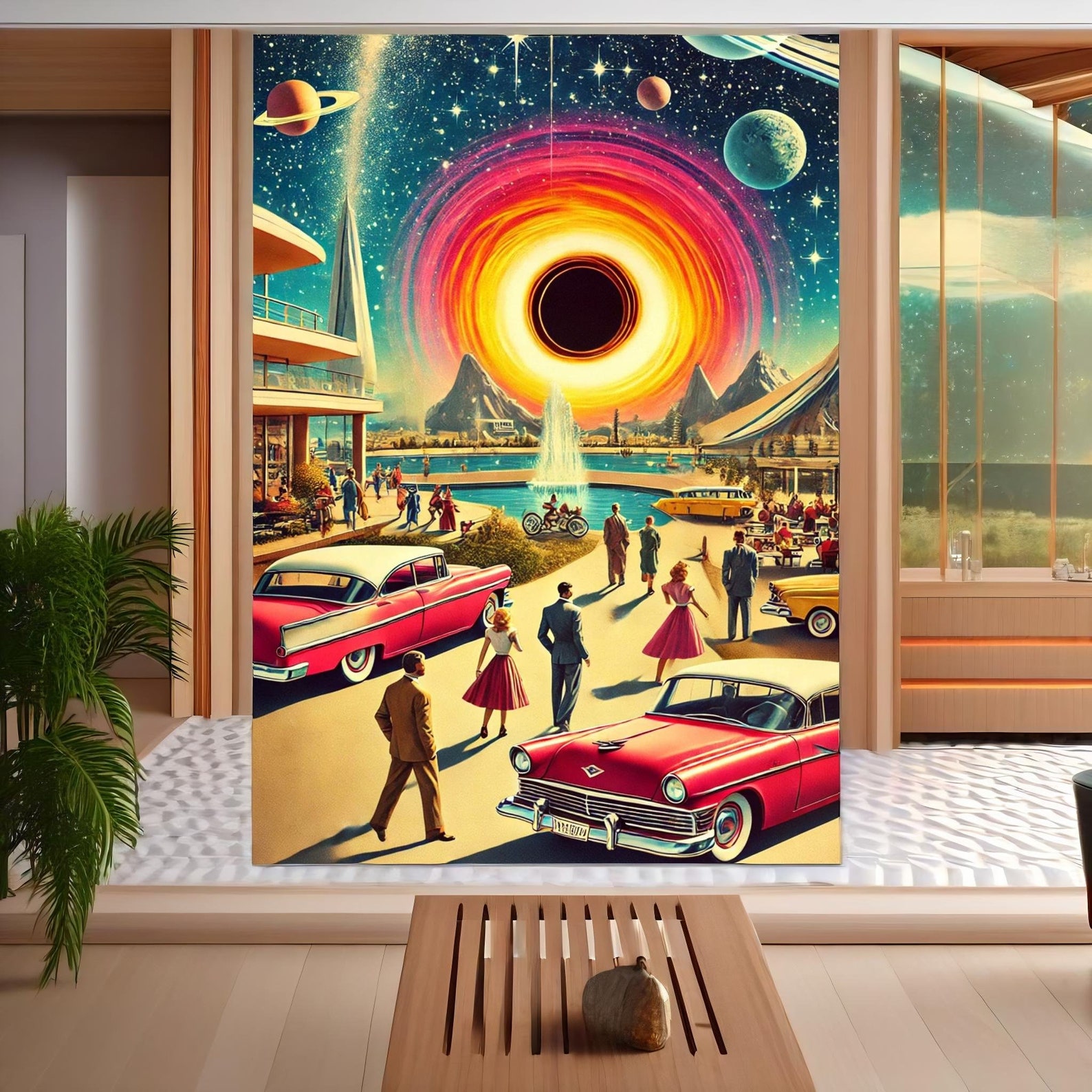 Retro Space Art - Vintage Space Poster → 50s Sci-fi Decor, Mid-century ...