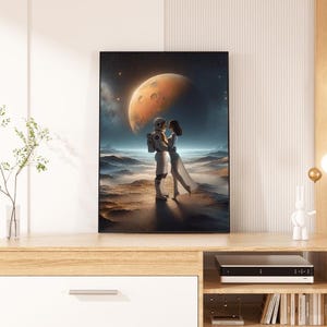 Retro Futuristic Poster of Intergalactic Love Vintage Sci-fi Wall Art ...
