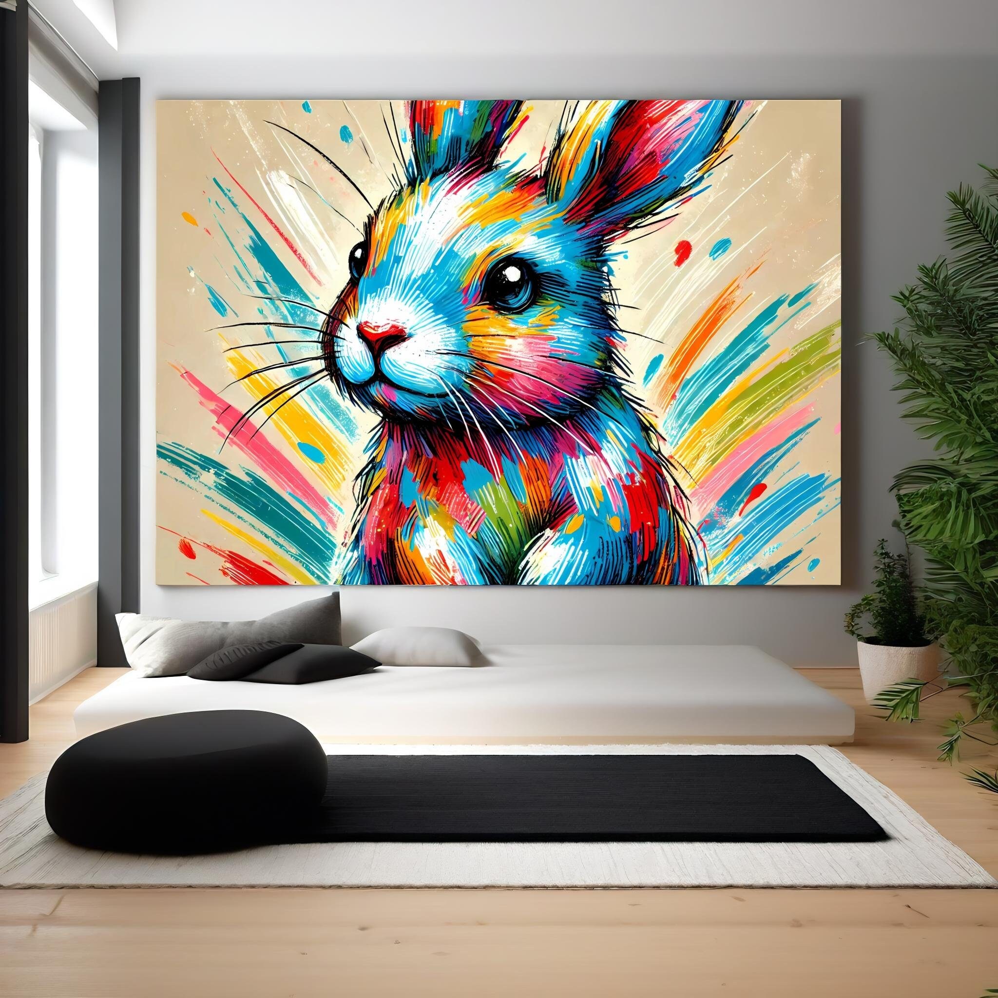 Rabbit Watercolor Poster Rabbit Art, Rabbit Print, Animal Wall Art ...