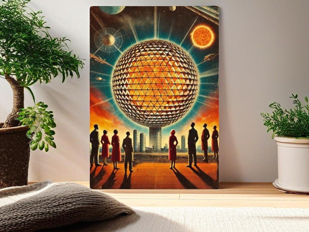 Dyson Sphere Poster - Dyson Sphere 1950s, Atomic Age Poster, Vintage ...