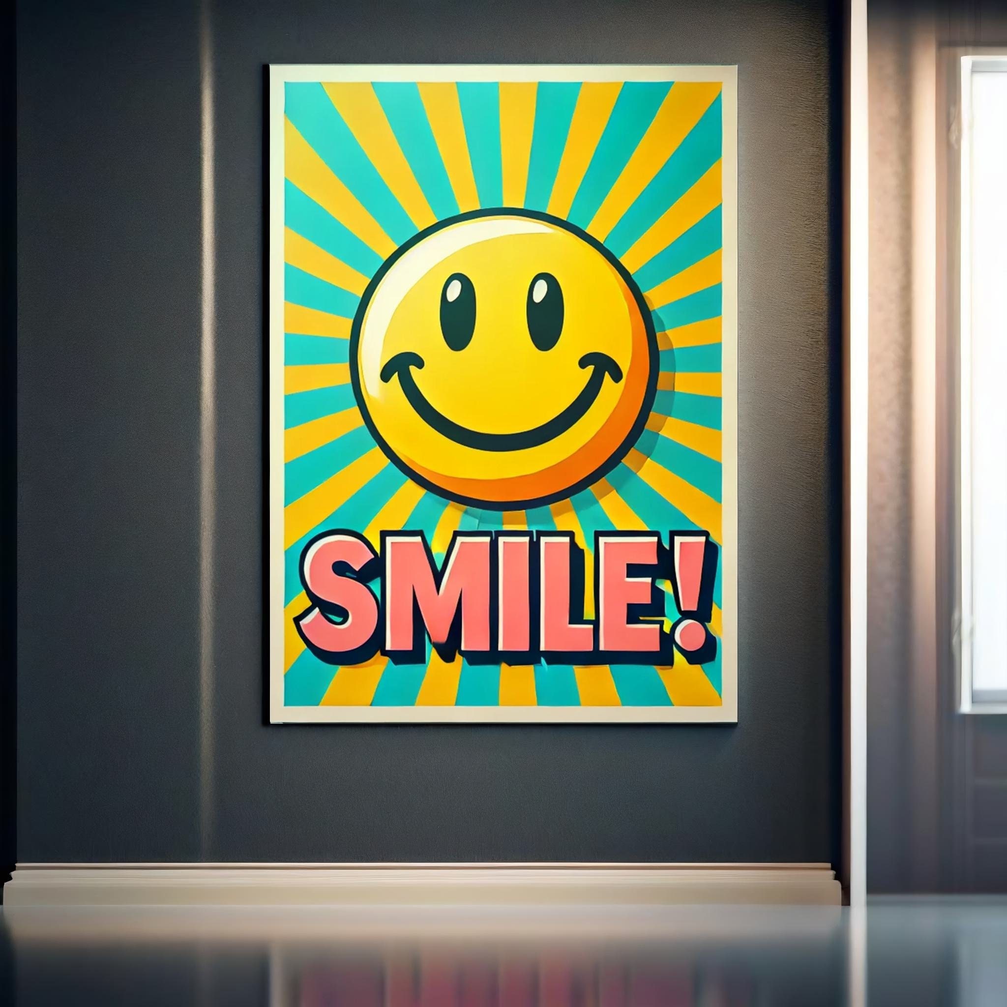Smile Poster → Bold and Vibrant Wall Art for Positive and Cheerful Home ...