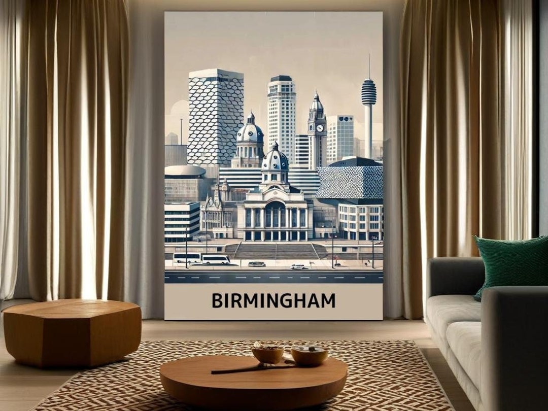 Birmingham Precisionism Art Poster - Precision Art, Cityscape Poster ...