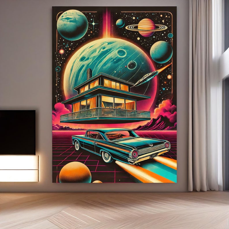 1950s Space Art - Retro Space Zathura → 50s Retro Futurism Poster ...