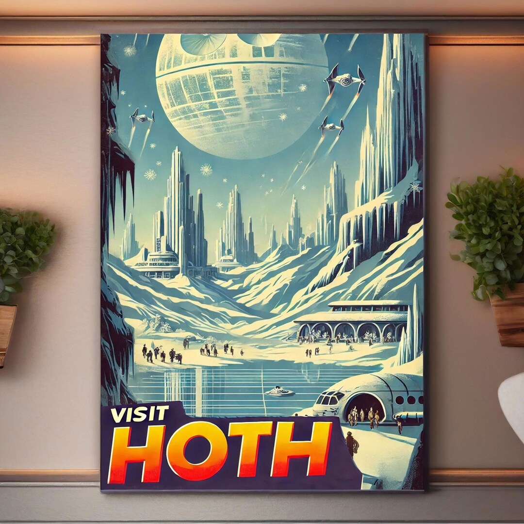 Visit Hoth Star Wars Inspired Poster Galactic Travel Art, Star Wars Decor, Hoth Adventure Poster ...
