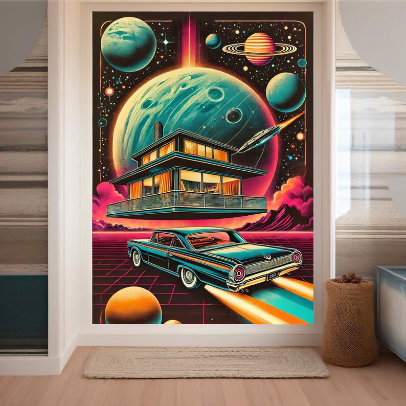 1950s Space Art - Retro Space Zathura → 50s Retro Futurism Poster ...