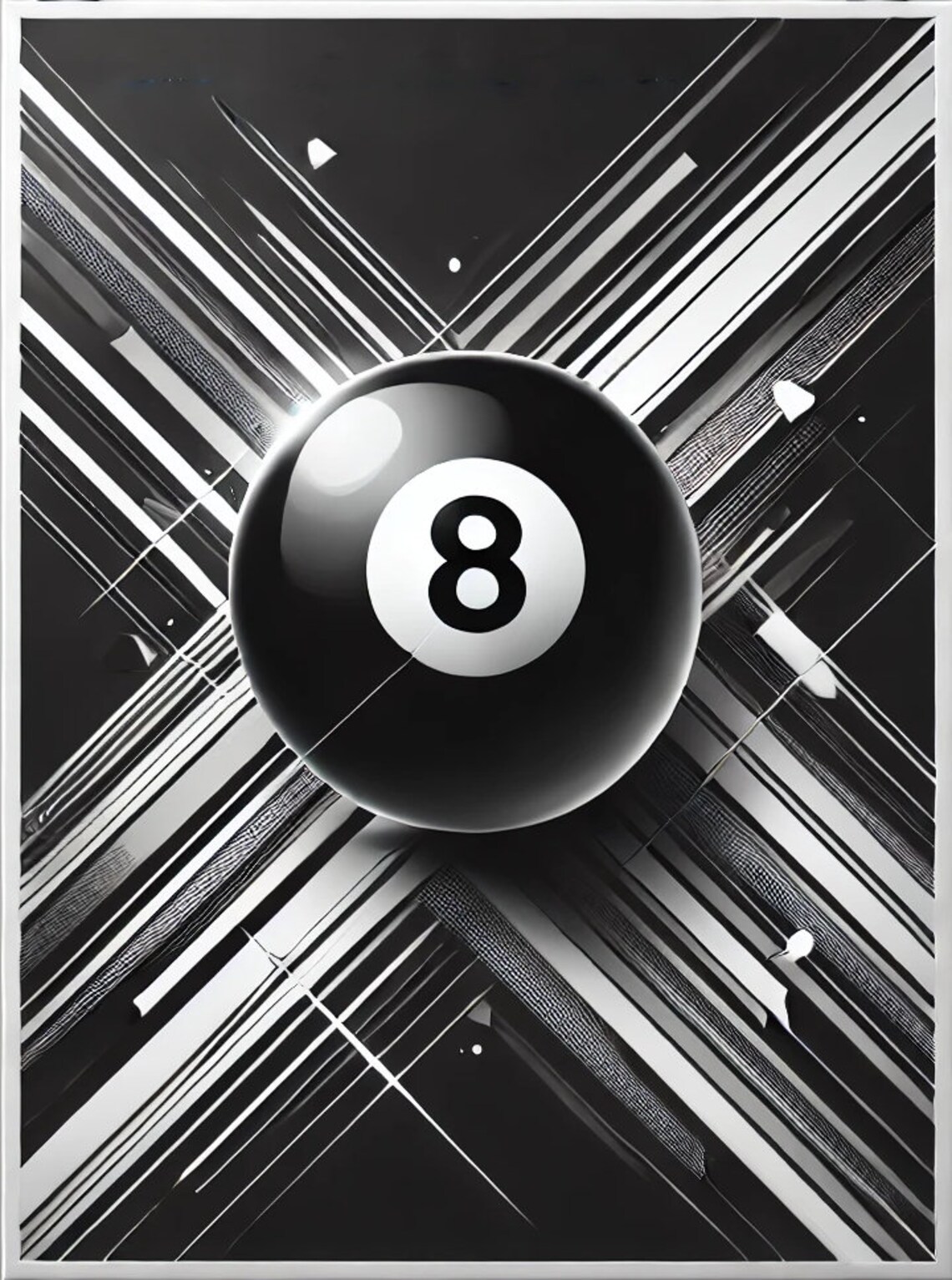 8 Ball Poster → Modern Billiards Art, Pool Table Decor, Game Room Wall ...