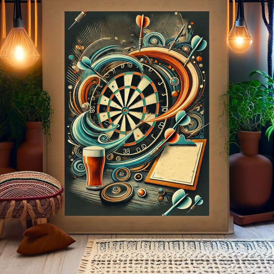 Darts Poster → Modern Art Print for Game Room Decor and Dart ...