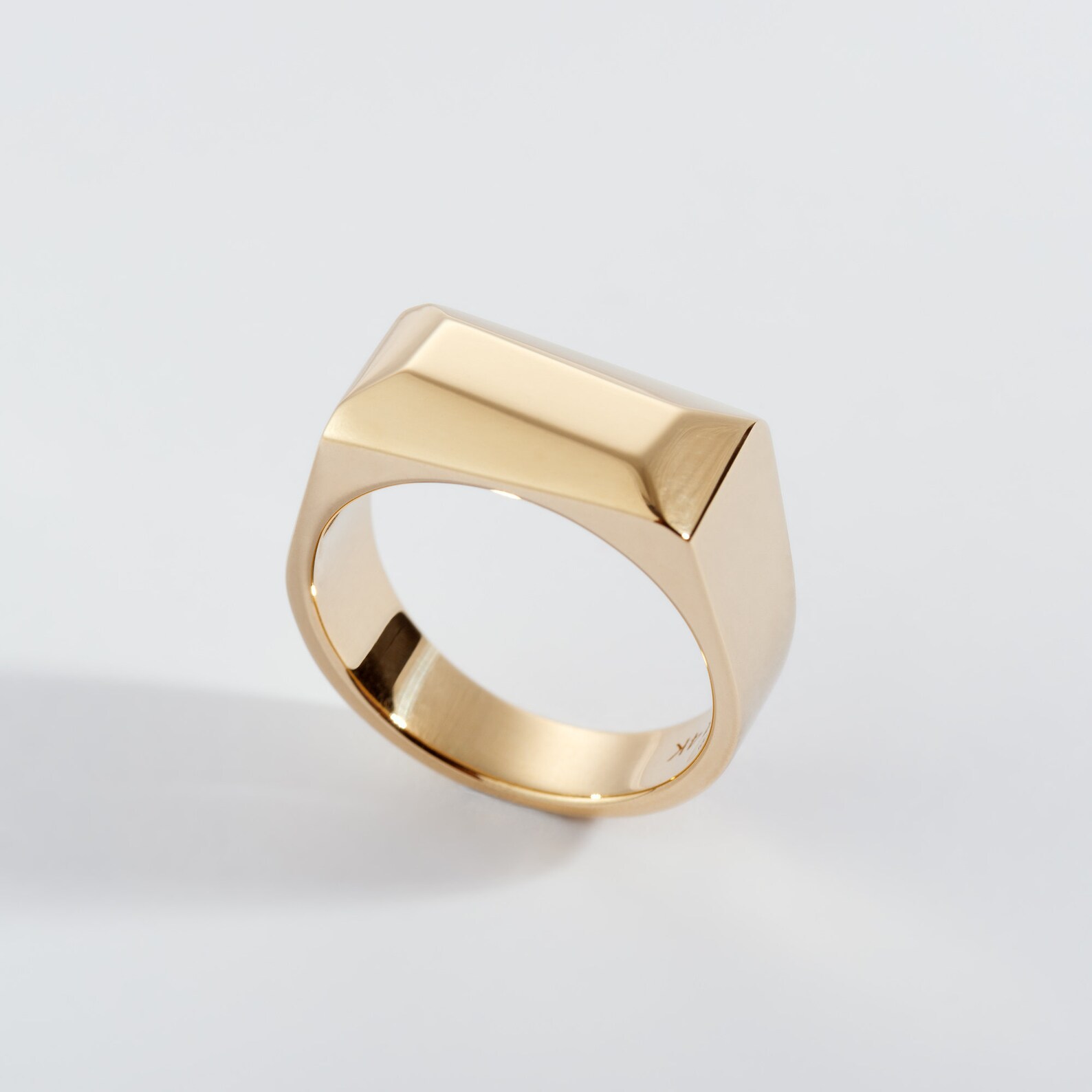 Signet Gold Men's Ring 14k Solid Gold Rectangle Signet - Etsy