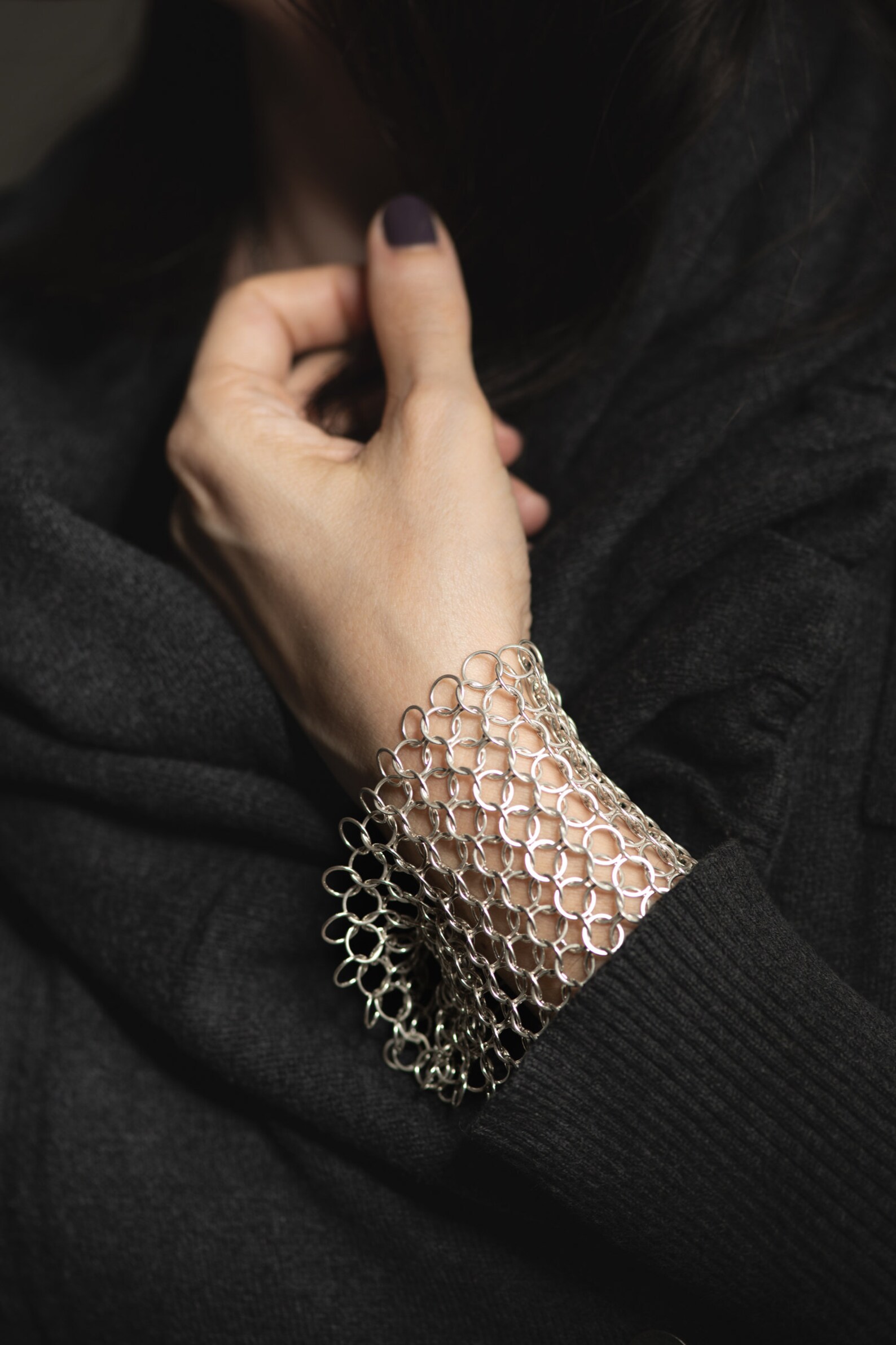 Elegant Silver Chain Mail Bracelet Unique Width Sterling - Etsy Israel