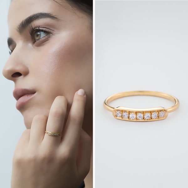 Diamond Bar Ring - Etsy