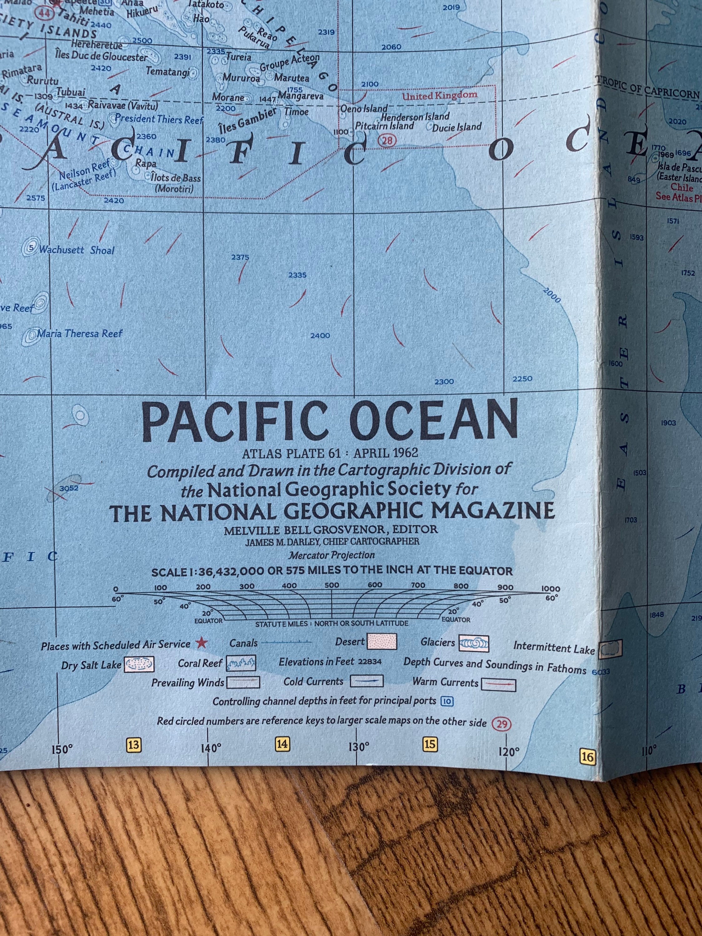 Vintage Double Sided Map of the Pacific Ocean and New Zealand National ...