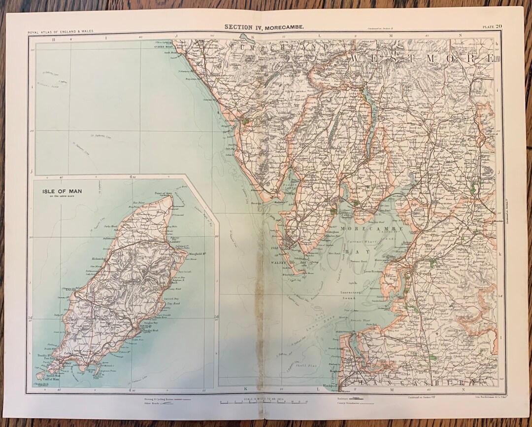 Vintage Bartholomew Map of Morecambe - Etsy