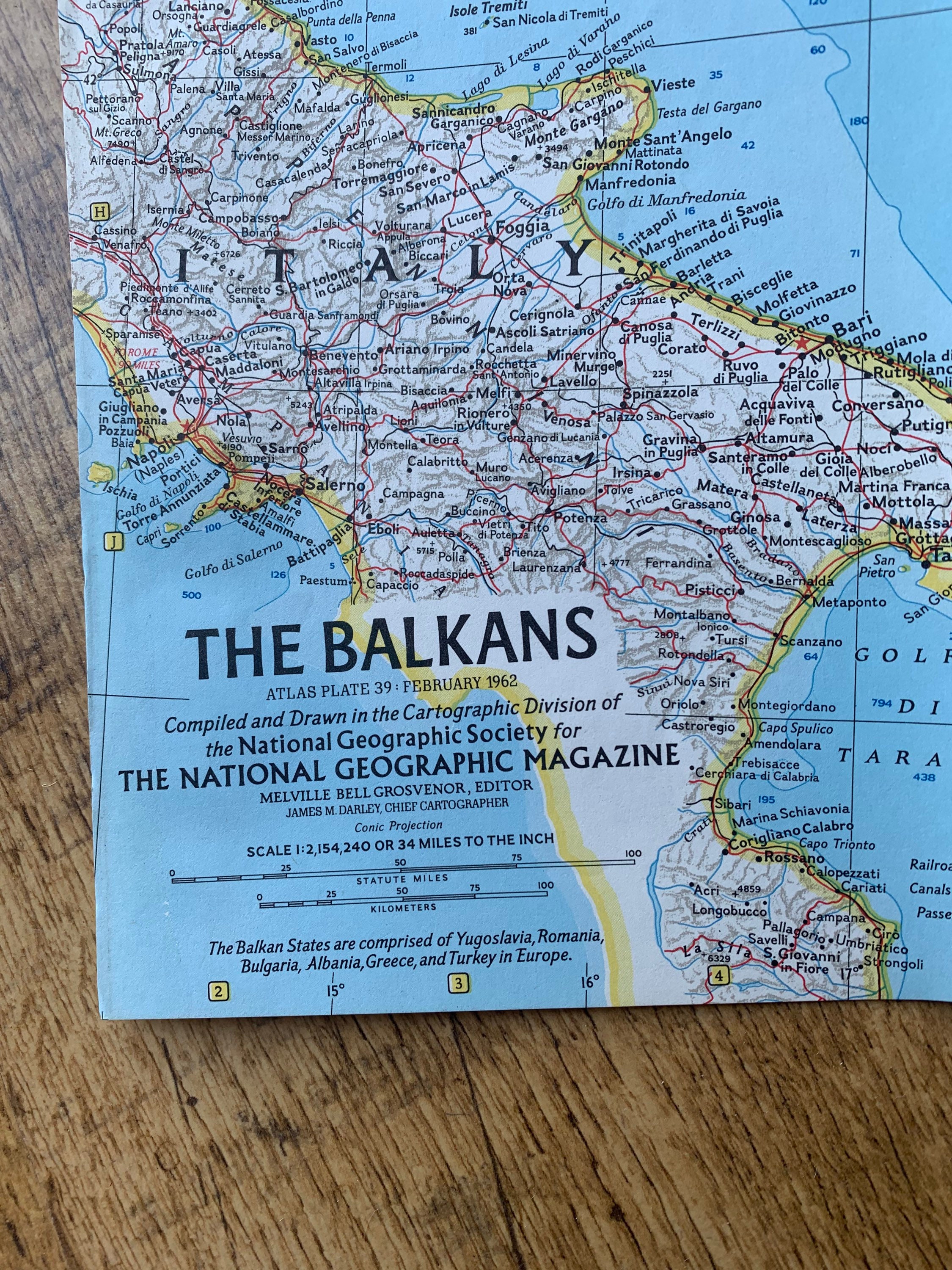 Vintage Map of the Balkans National Geographic 1962 - Etsy