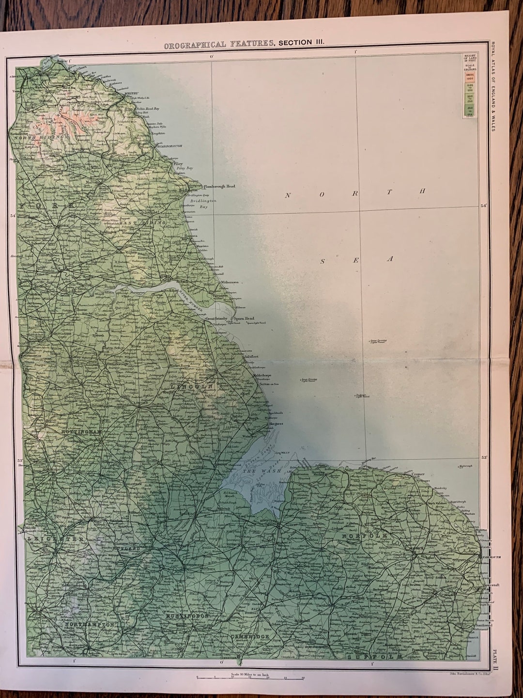 Vintage Bartholomew Map of East England - Etsy UK