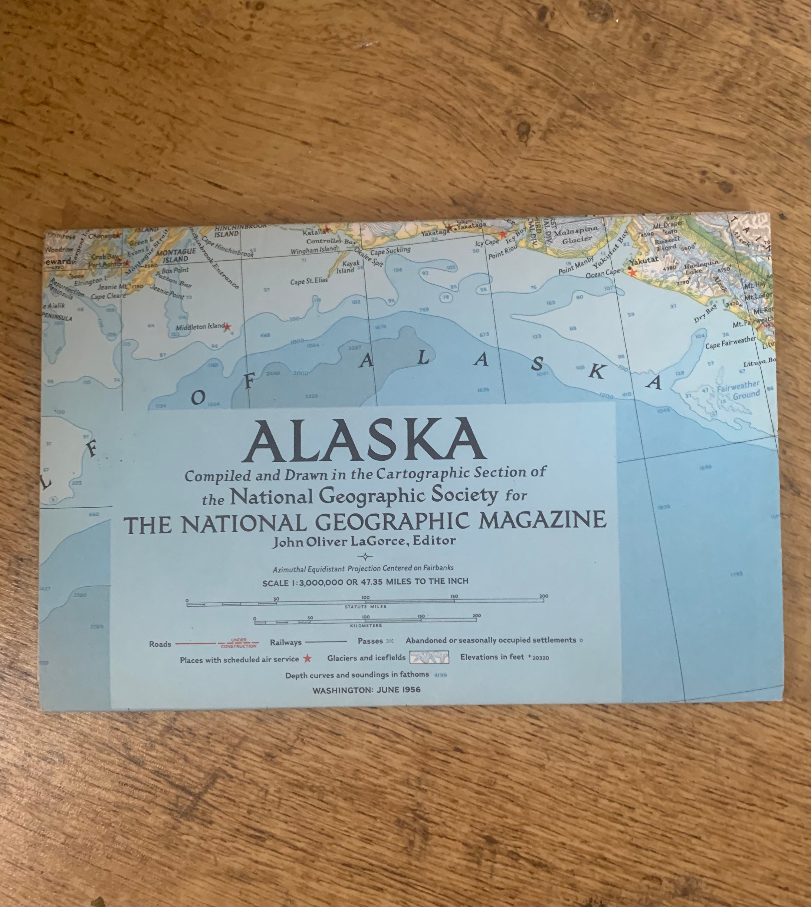 Vintage Map of Alaska National Geographic 1956 - Etsy