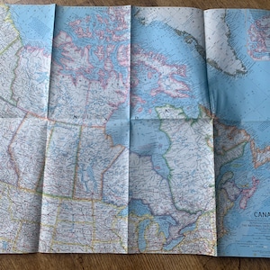 Vintage Map of Canada - National Geographic 1961 - Etsy