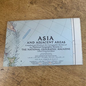 Vintage Map of Southwest Asia India Pakistan Northeast Africa- National ...