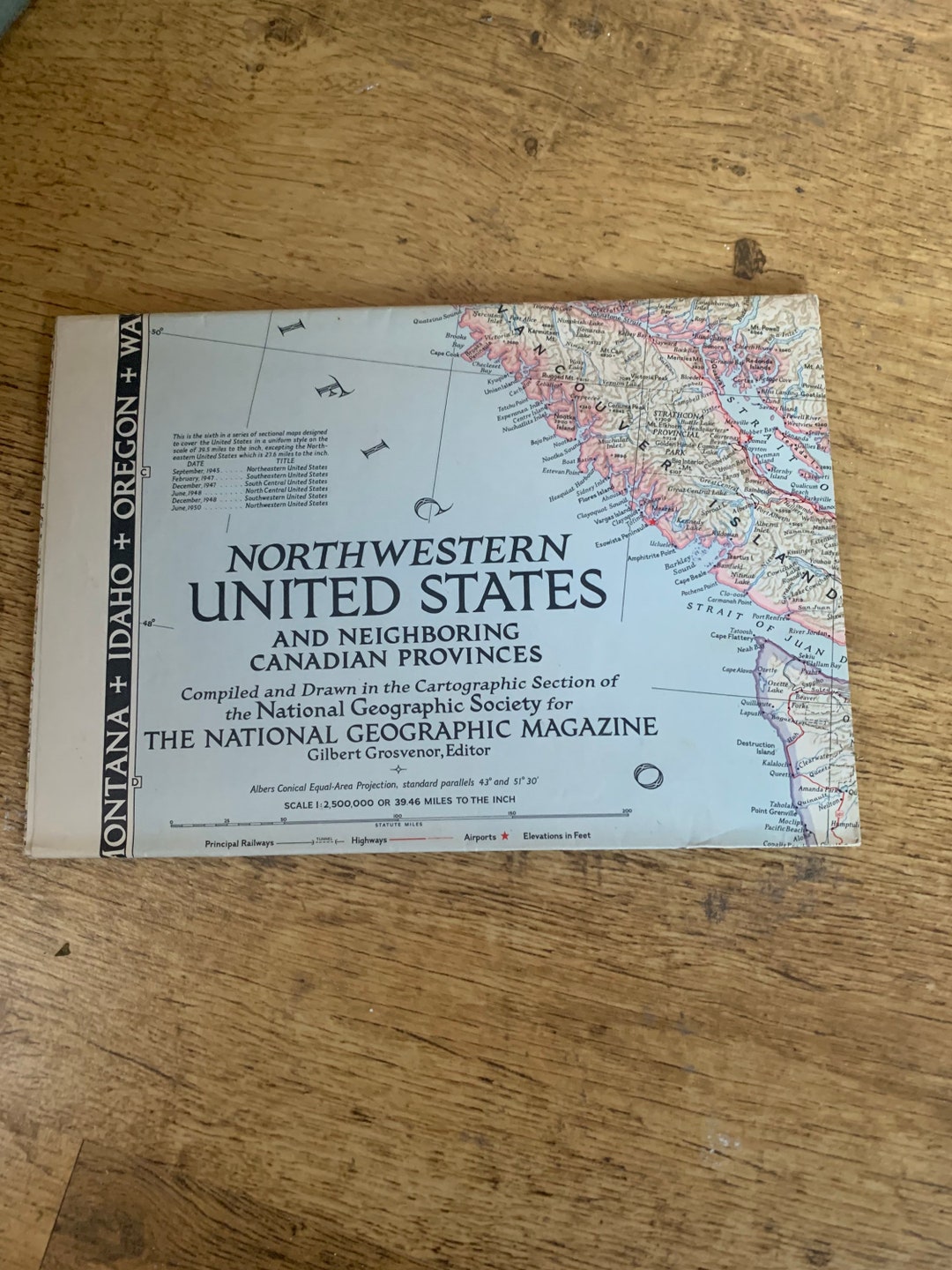 Vintage Map of the Northwestern United States of America - National ...
