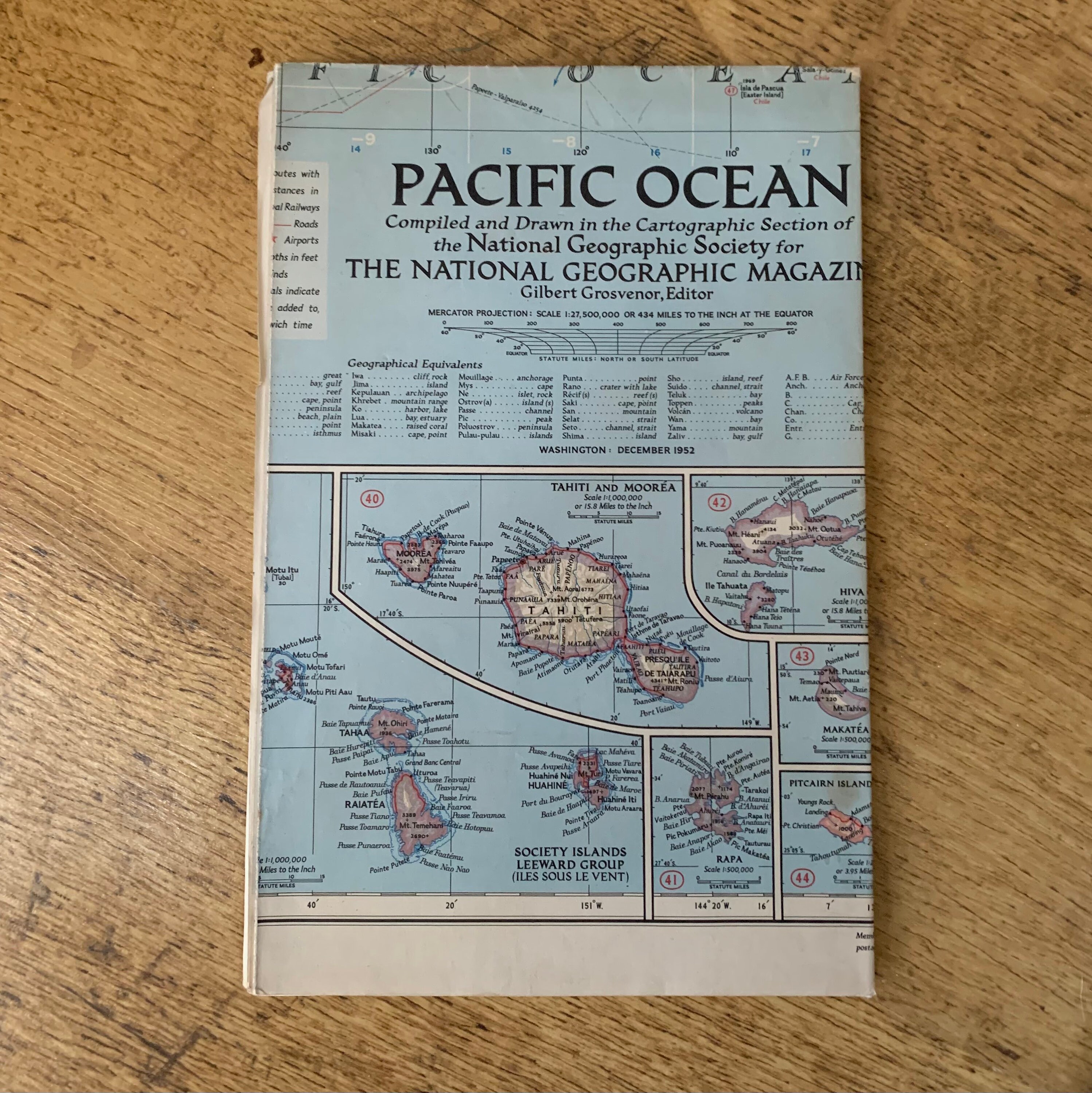 Vintage Map of the Pacific Ocean Area Australia the Philippines USA ...