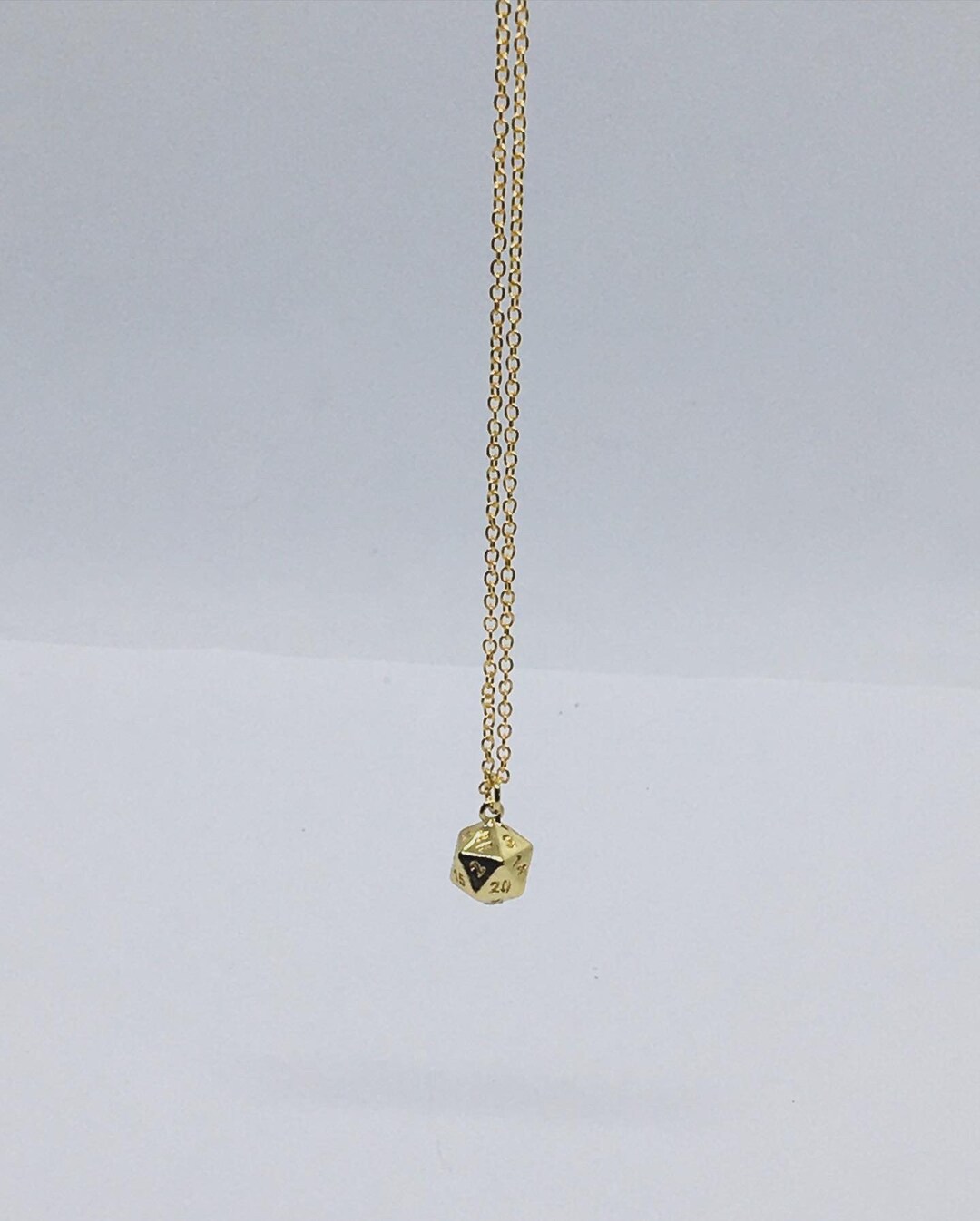 D20 Tiny Golden Necklace - Etsy