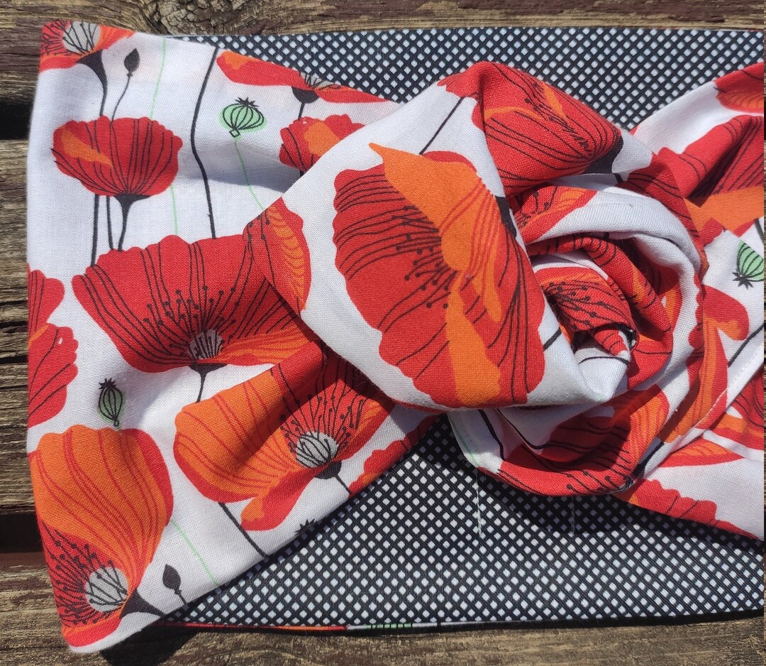 Mouldable Poppies Hair Band Double Face Black and White - Etsy