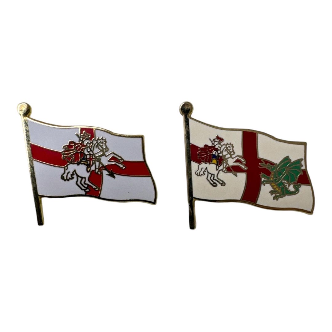 England St George Flag Pin Badge With Beautiful Detailed Figure of ...
