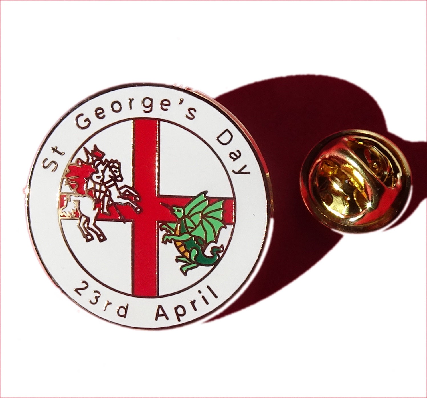 St George's Day Enamel Pin Badge England St George Badge - Etsy