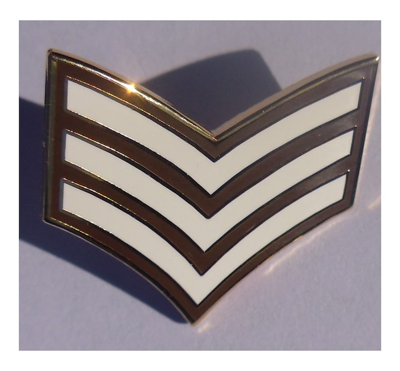 Army Sergeant three stripes 25mm lapel pin badge Sgt stripes | Etsy