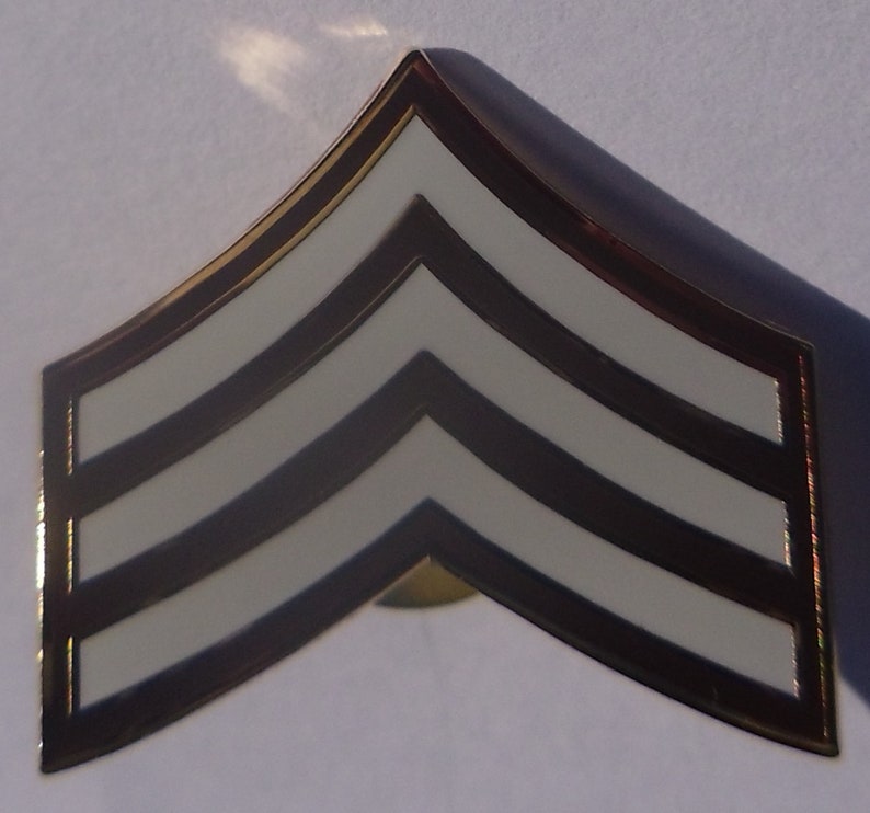 Army Sergeant three stripes 25mm lapel pin badge Sgt stripes | Etsy