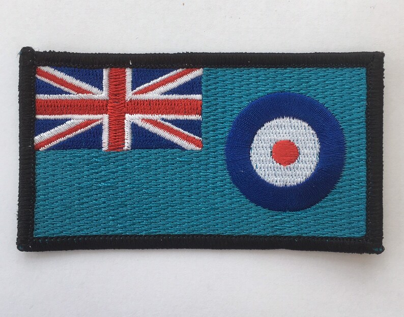 RAF Badge Royal Air Force Ensign Flag Patch Iron or Sew on Embroidered ...