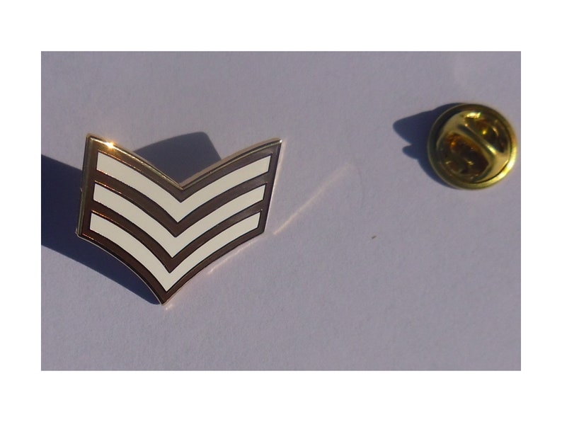 Army Sergeant three stripes 25mm lapel pin badge Sgt stripes | Etsy