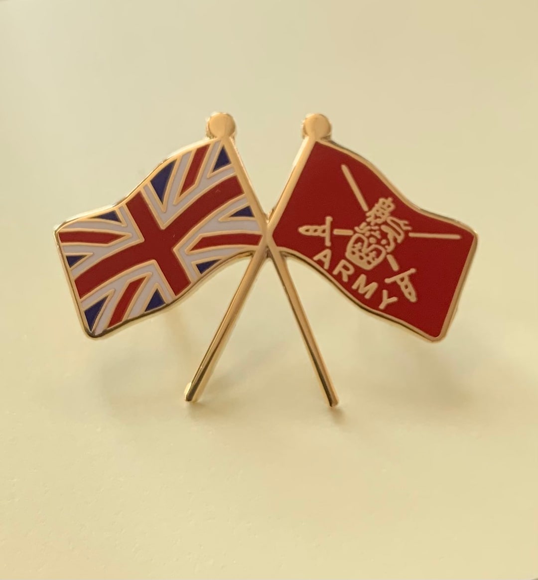British Army Crest Crossed With Union Jack Pin Badge - Etsy